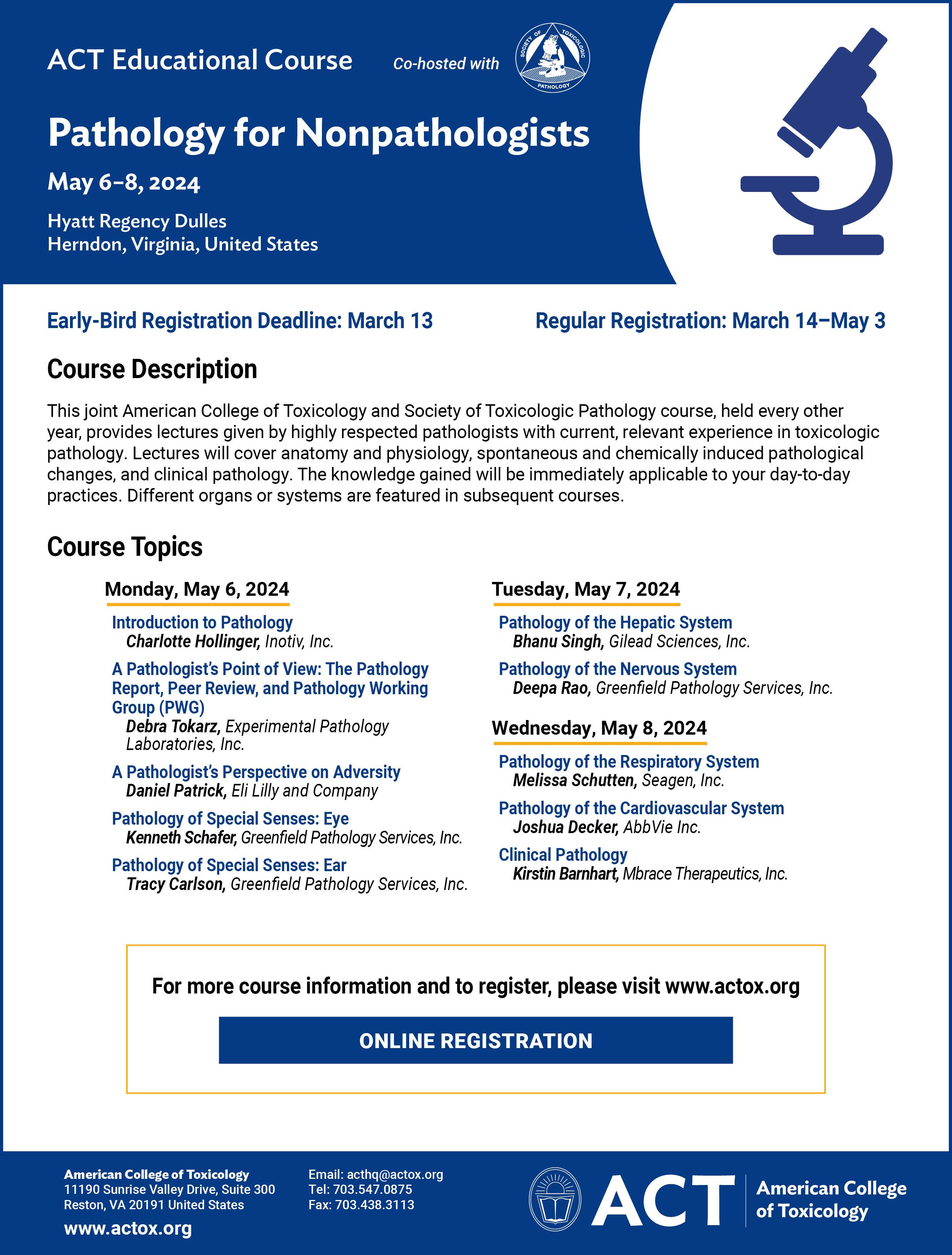 Early-Bird Registration is Open for ACT's Pathology for Nonpathologists ...