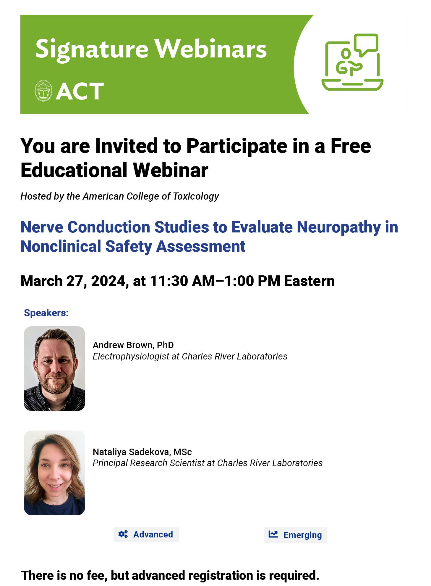 Free ACT Webinar on March 27: Nerve Conduction Studies to Evaluate ...