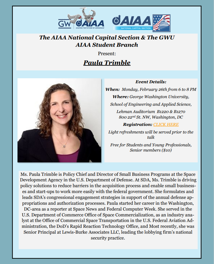 NCS/GWU Speaker: Paula Trimble, Space Development Agency - National ...