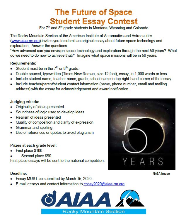Annual Student Essay Contest - The Future of Space - Rocky Mountain Section