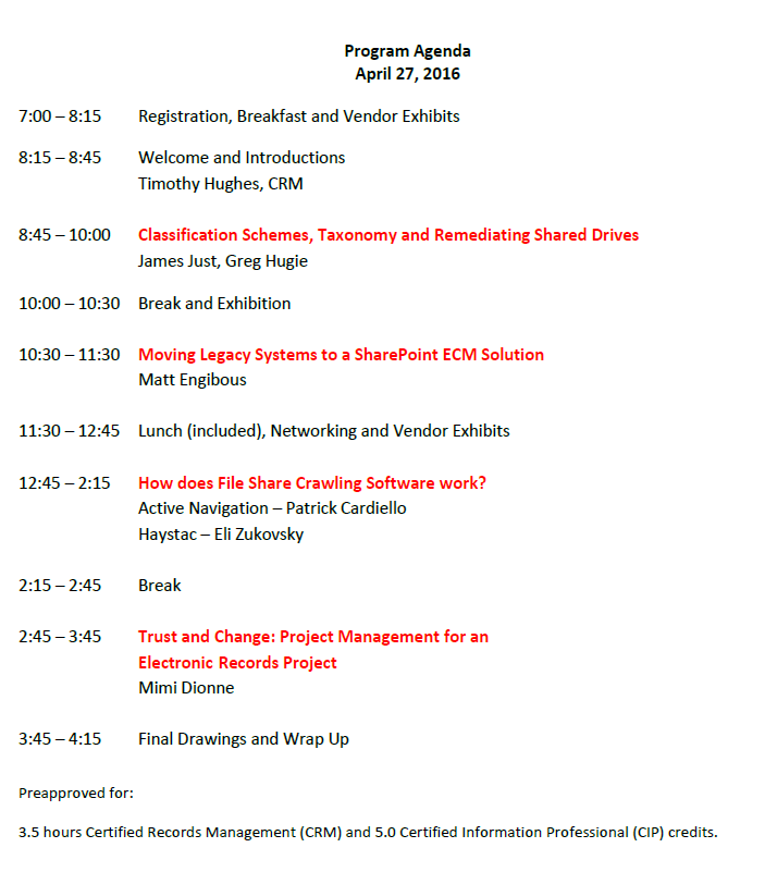 ARMA Madison & ARMA Milwaukee Spring Seminar - The Association for ...