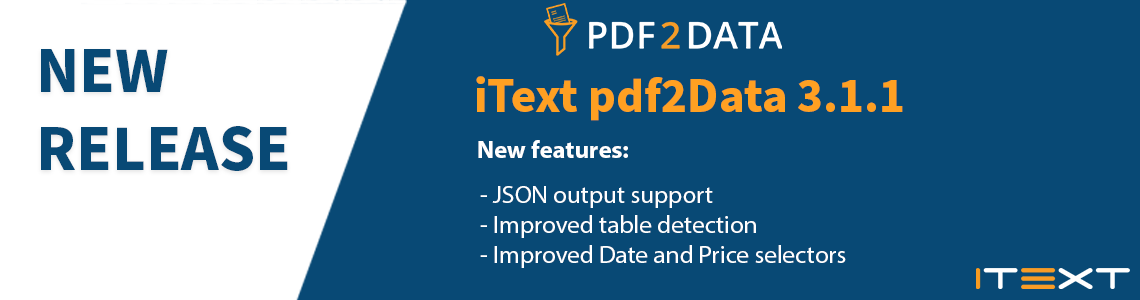 iText pdf2Data 3.1.1 is now available!