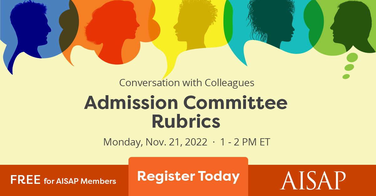 November Conversation with Colleagues: Admission Committee Rubrics - AISAP