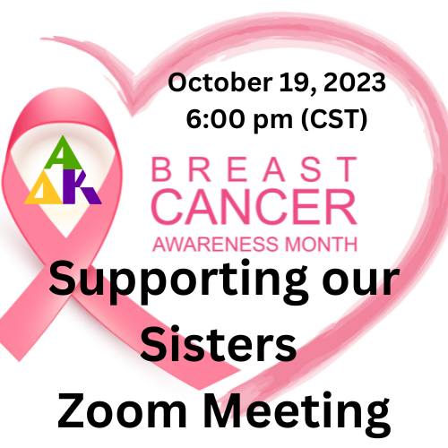 Breast Cancer Awareness Month -- Supporting our Sisters ZOOM Meeting ...