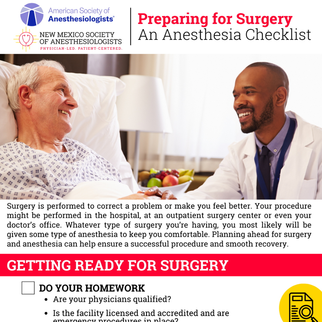 Preparing for Surgery - New Mexico Society of Anesthesiologists