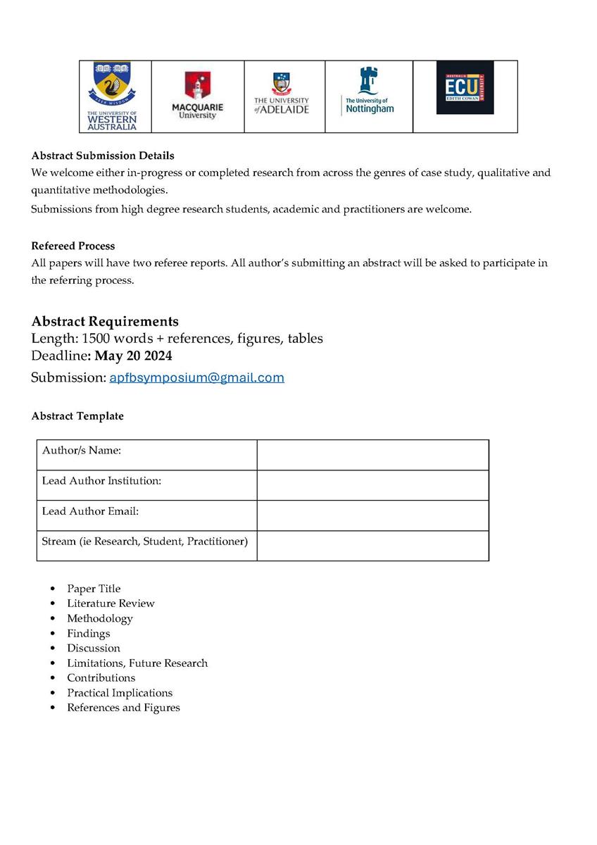 Call for Papers: 2024 Asia-Pacific Family Business Symposium ...