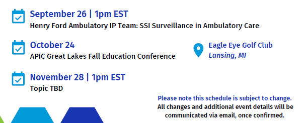 Our Events - APIC Chapter 077 - GreatLakes