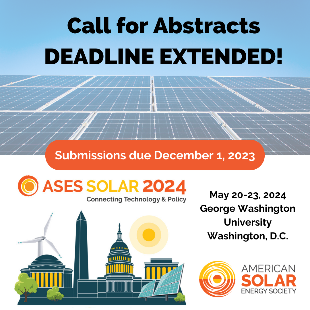 DEADLINE EXTENDED: Submit Your Abstracts by December 1 for SOLAR 2024 ...