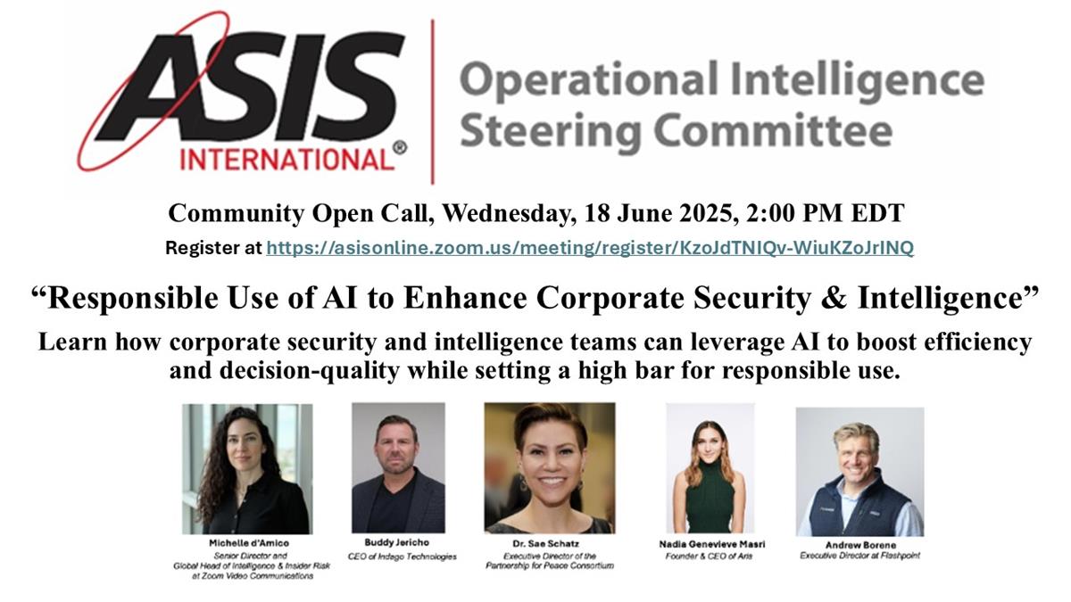 Operational Intelligence Community - ASIS Connects