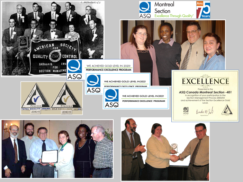 ASQ Montreal — 75 Years — Awards and recognition (2025.06)