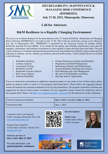 RMMR 2023 – Call For Abstracts – Extended To May 15, 2023