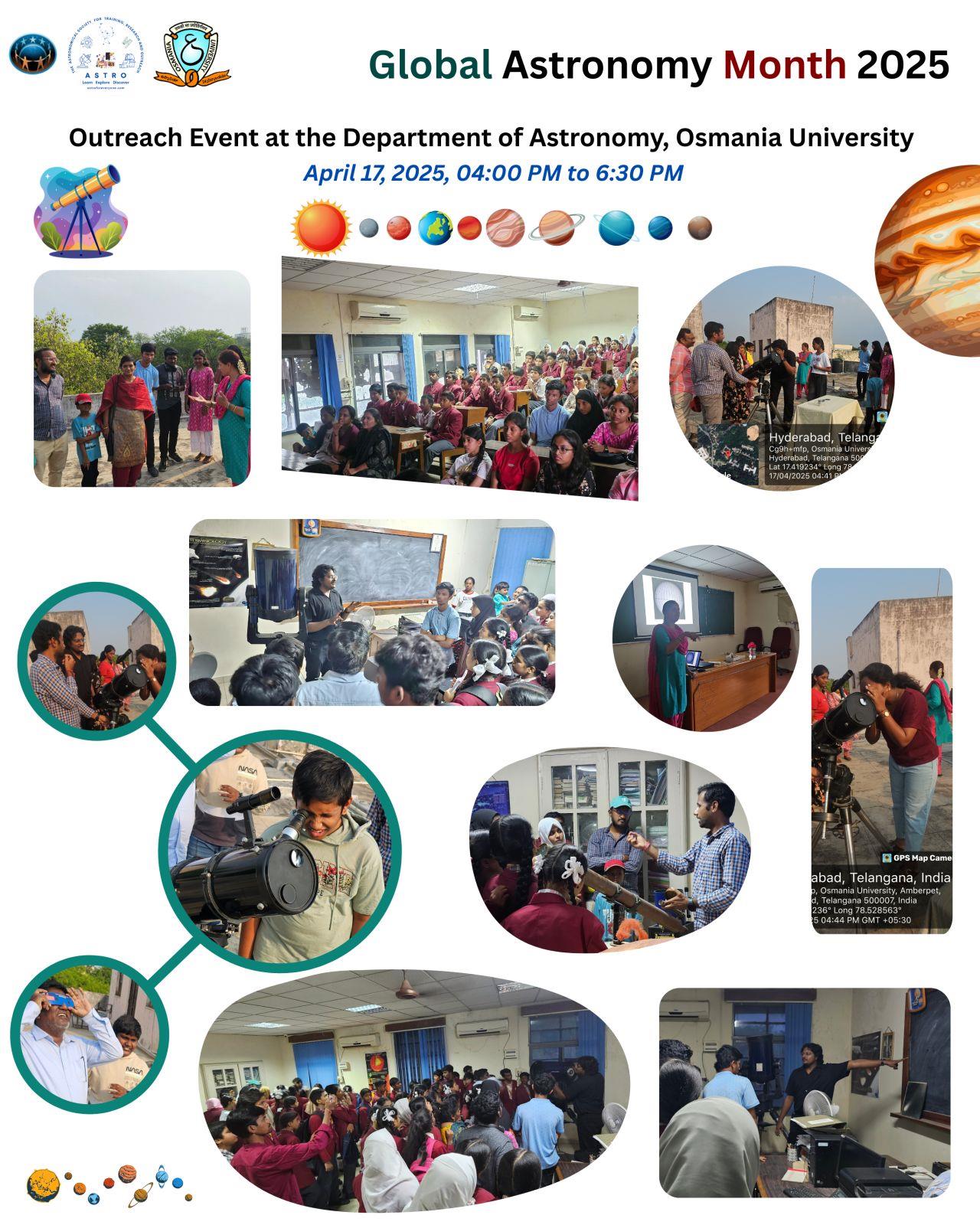 An Outreach Event as part of Global Astronomy Month