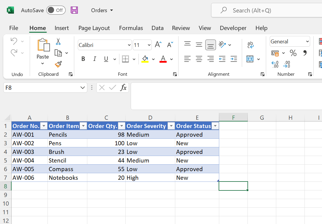 VBA Code - Filter using Array | Blue Prism Product