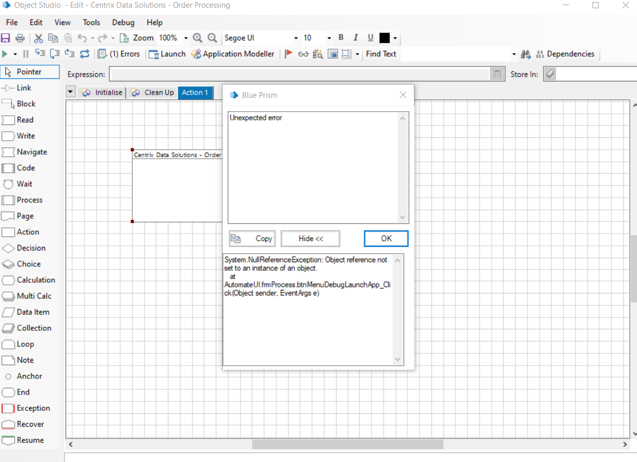 Centrix Data Solutions- Object studio | Blue Prism University