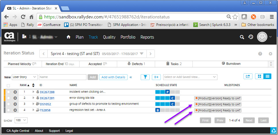 Milestones with Test Sets and Defects Suites | Rally Software