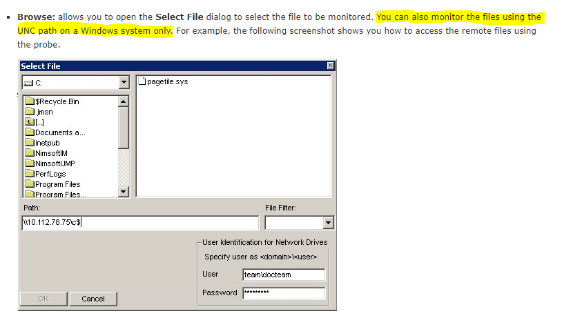 configuring remote log file on log mon probe | DX Unified Infrastructure Management