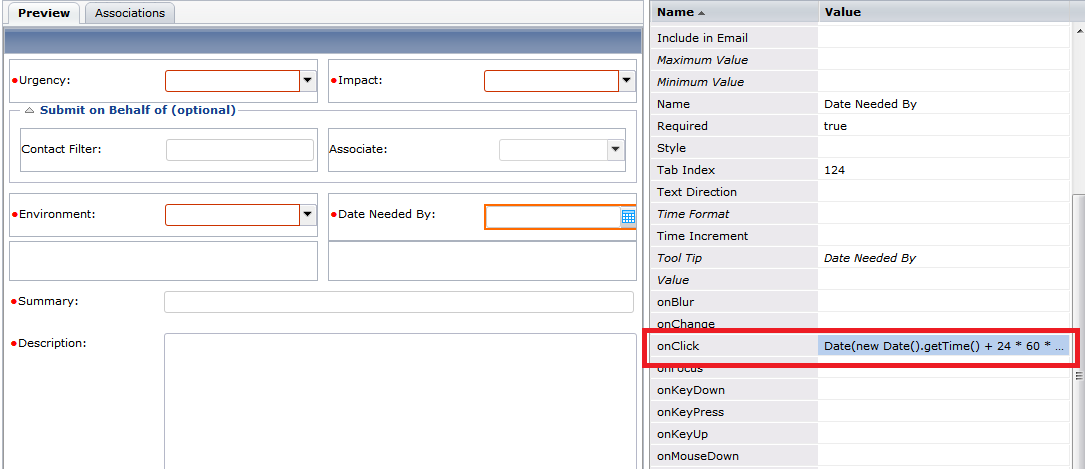 Date Picker Validation on Service Catalog Form | CA Service Management