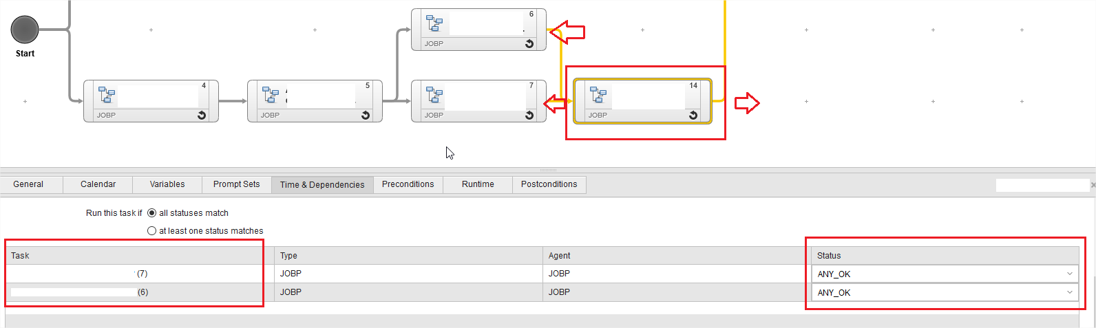 SQL query to find predecessor and successor | Automic Workload Automation