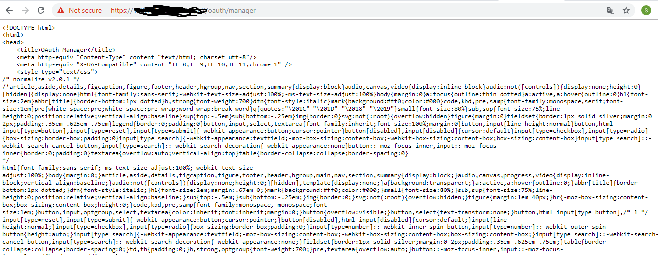 Error Accessing the Oauth Manager | Layer7 API Management