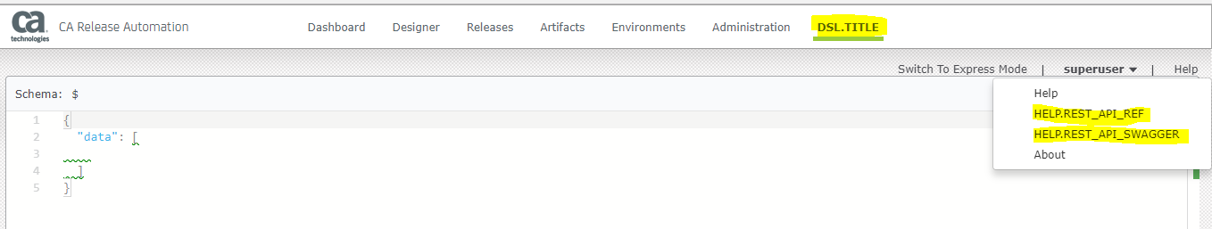 After Upgrade(v6.5) RA some of the Menu items are not displayed properly. | Release Automation