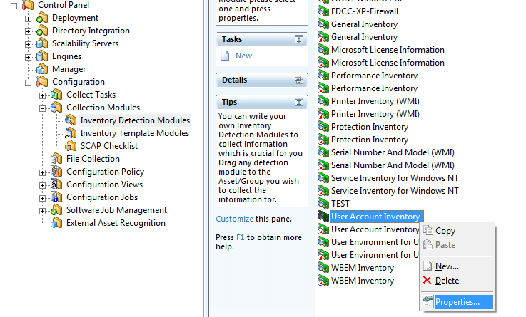 Issues with user Account Inventory Collection | CA Client Automation