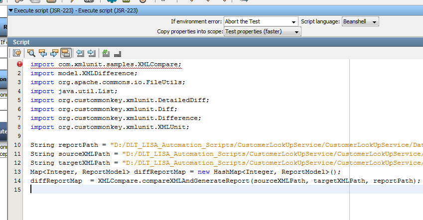 Generating a test resport from comparision of two xml responses ...