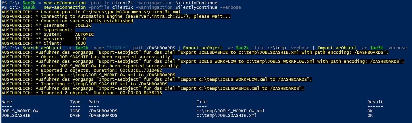 WorkflowCommander - access the AE using Powershell! | Automic Workload Automation