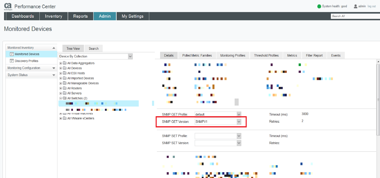 force SNMPv1 Discovery | DX NetOps