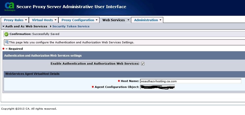 SPS configuration for Web Services | Symantec Access Management
