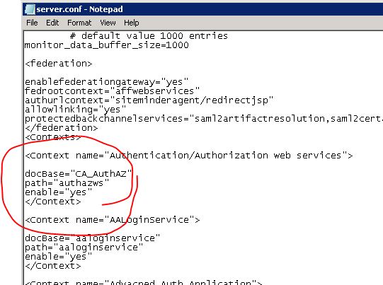 SPS configuration for Web Services | Symantec Access Management