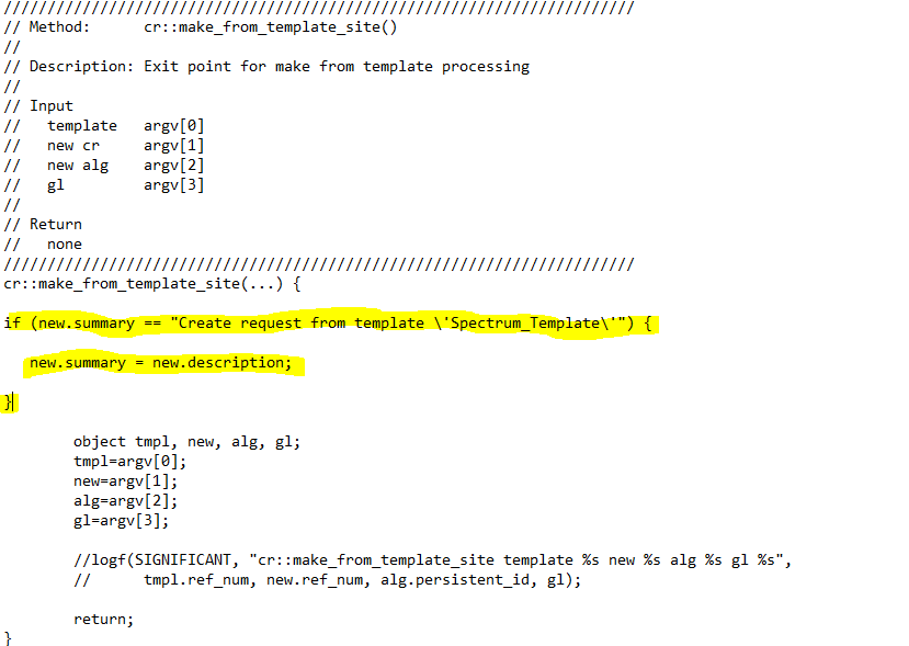 Spectrum template issue | CA Service Management