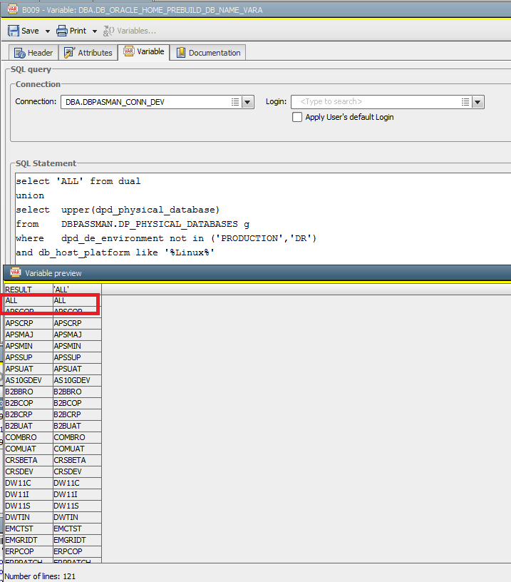 SQL Variable - Using a UNION - Not working when called via Prompt from Script | Automic Workload ...