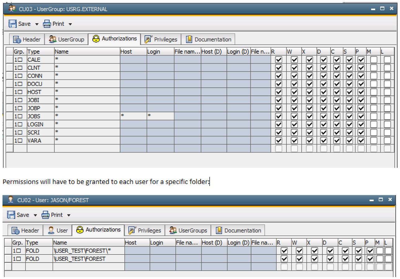 Grant user group full access only to a specific folder | Automic ...