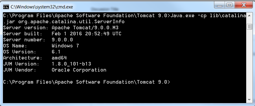 Which Version of Tomcat am I using ? | Automic Workload Automation
