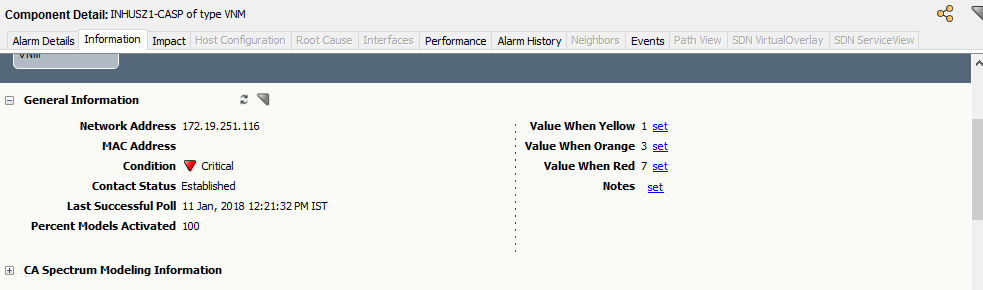 how to enable or disable the alarms of severity types and alarms in the VNM model general ...