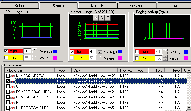 Inactive file system alerts | DX Unified Infrastructure Management