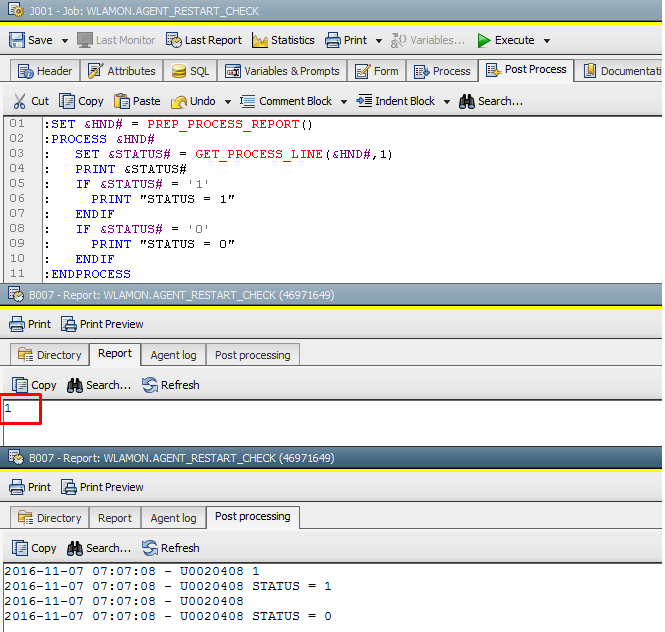 SQL Job - PREP_PROCESS_REPORT in Post Process | Automic Workload Automation