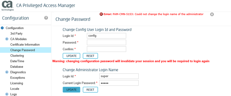 CA PAM - Cannot change password on the first time login | Symantec Privileged Access Management