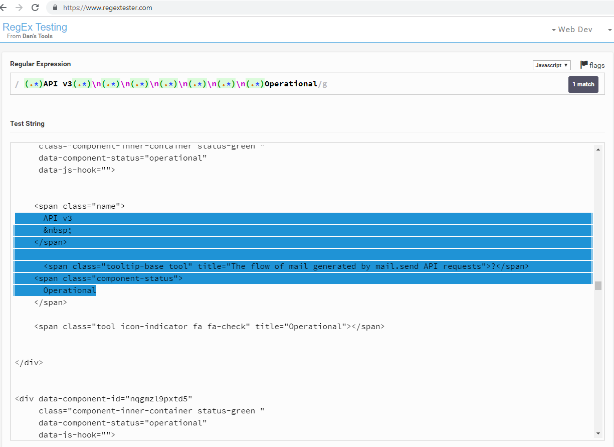 How Regex works in App Synthetic Monitor? | DX Application Performance Management