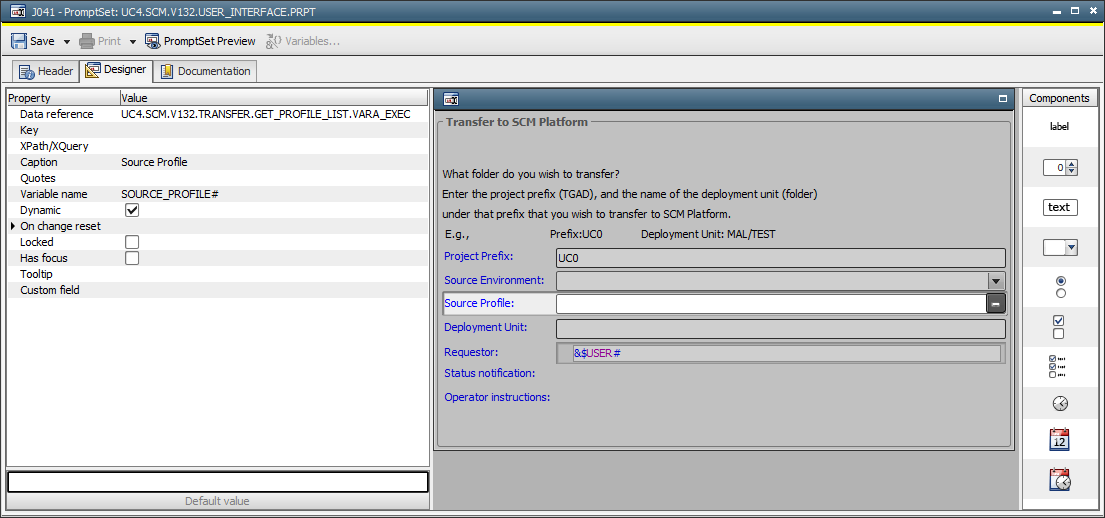 Dynamic prompt sets | Automic Workload Automation