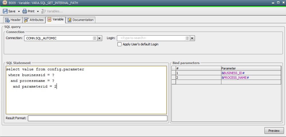 PromptSet usage within SQL VARA objects | Automic Workload Automation