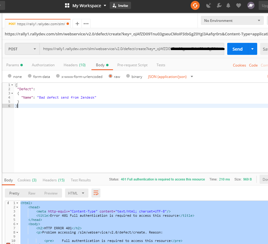 Difficulty adding a new defect in CA Agile through Web API. | Rally ...