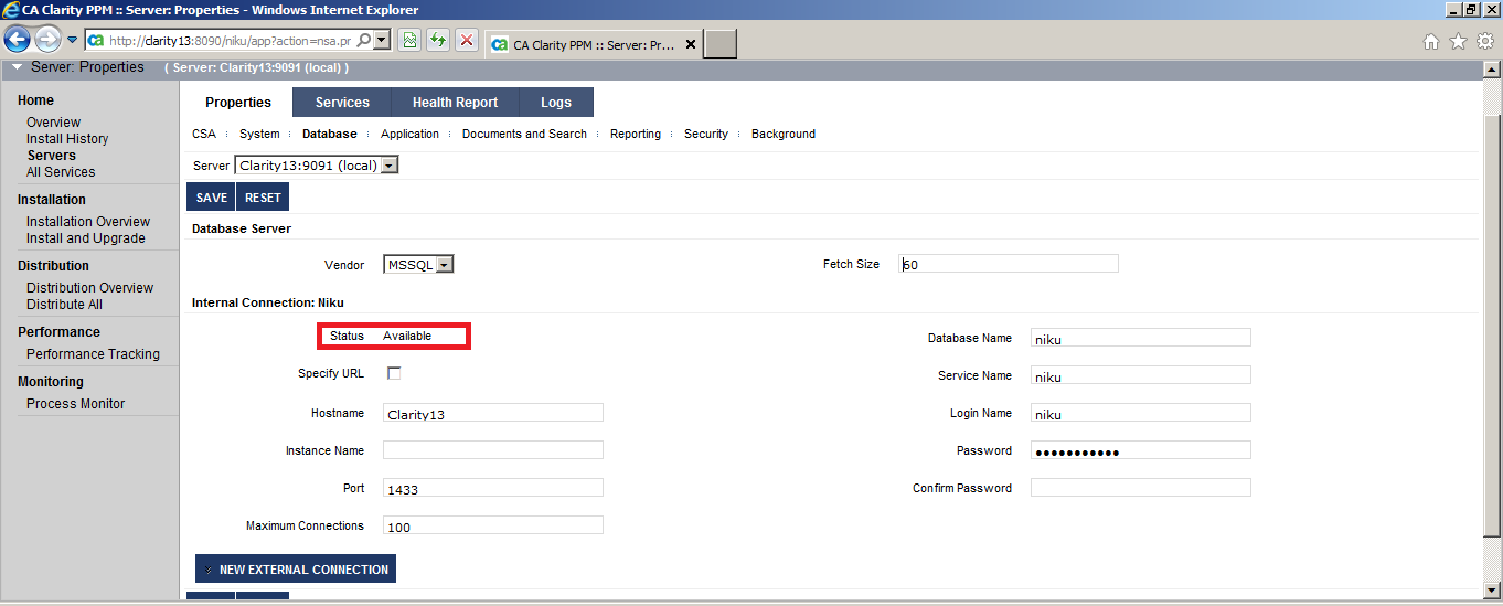 Database Not Installed | Clarity