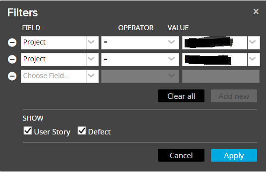 Selecting multiple projects for a Kanban board | Rally Software