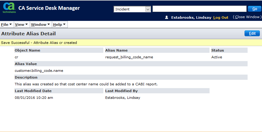 Adding a object to the derived universe in BOXI 4.1 | CA Service Management