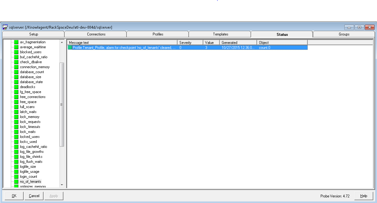 Nimsoft Infrastructure Manager: Unable to get the alarm messages for the custom checkpoint using ...