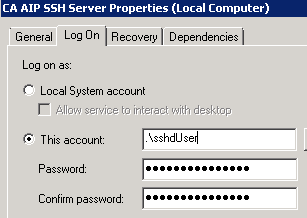 CA AIP SSH Server: Logon Failure | DX Unified Infrastructure Management