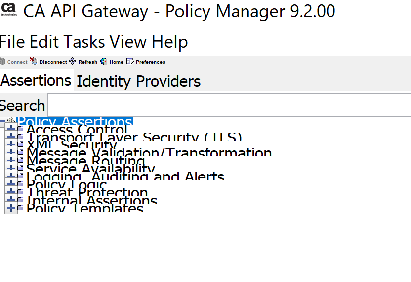 windows 10 font of Policy manager | Layer7 API Management