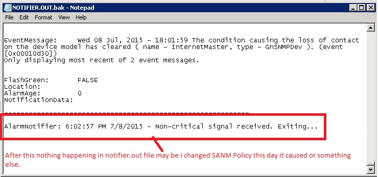 Alarm notifier not sending mail notifications automatically when Alarm has been occured on model ...