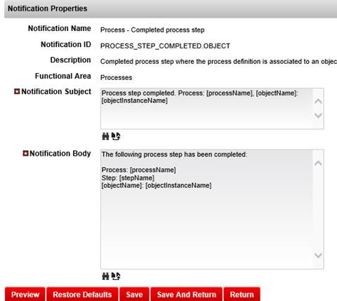 Notification Template keywords | Clarity
